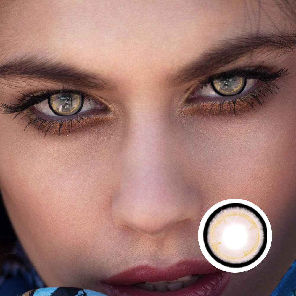 Golden Amber Yearly Prescription Colored Contact Lenses NEBULALENS