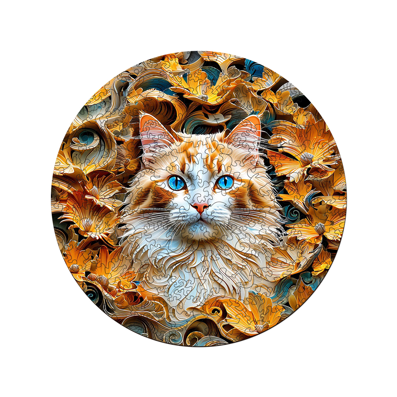Cat 3D Vision Wooden Jigsaw Puzzle for Adults Kids Unique Shaped ...