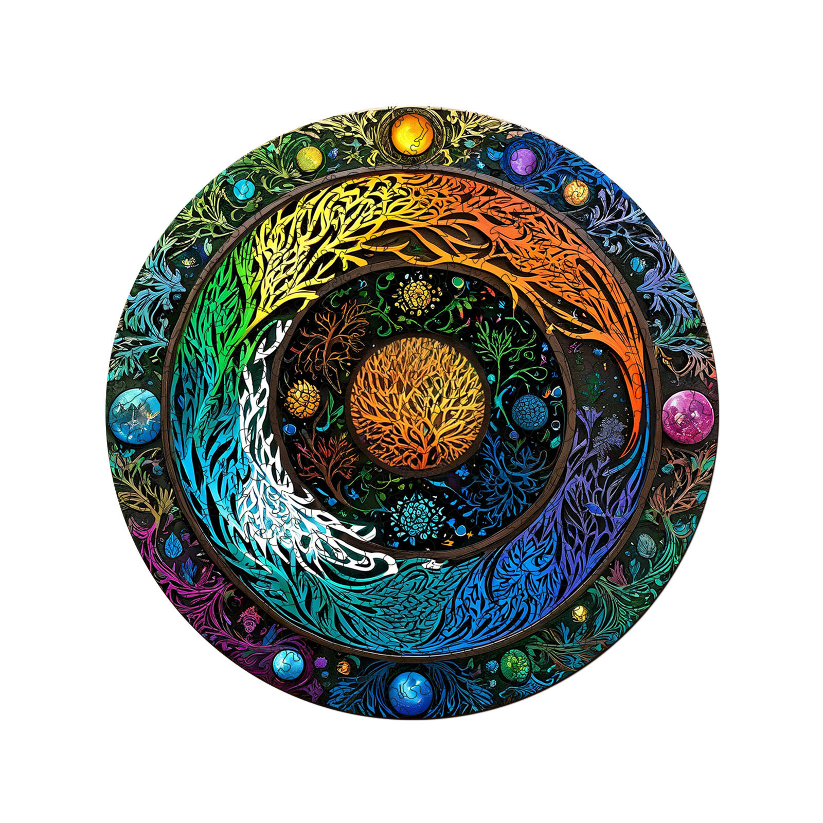 Vigor Mandala 3D Vision Wooden Jigsaw Puzzle for Adults Kids Unique ...